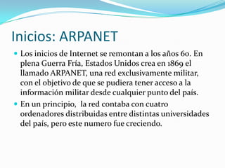 Historia de internet | PPTX