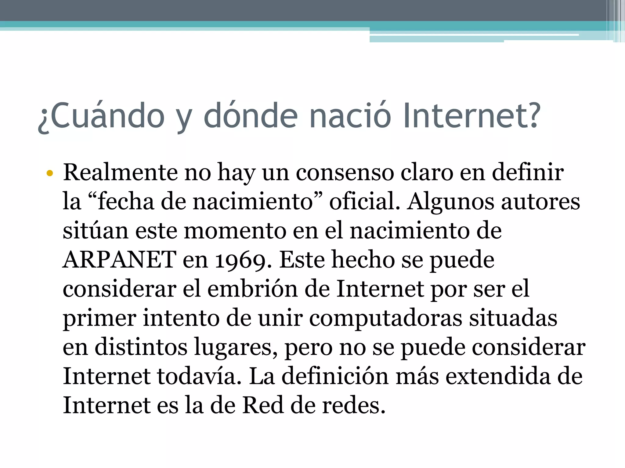 Historia de internet – nacimiento y evolución | PPT