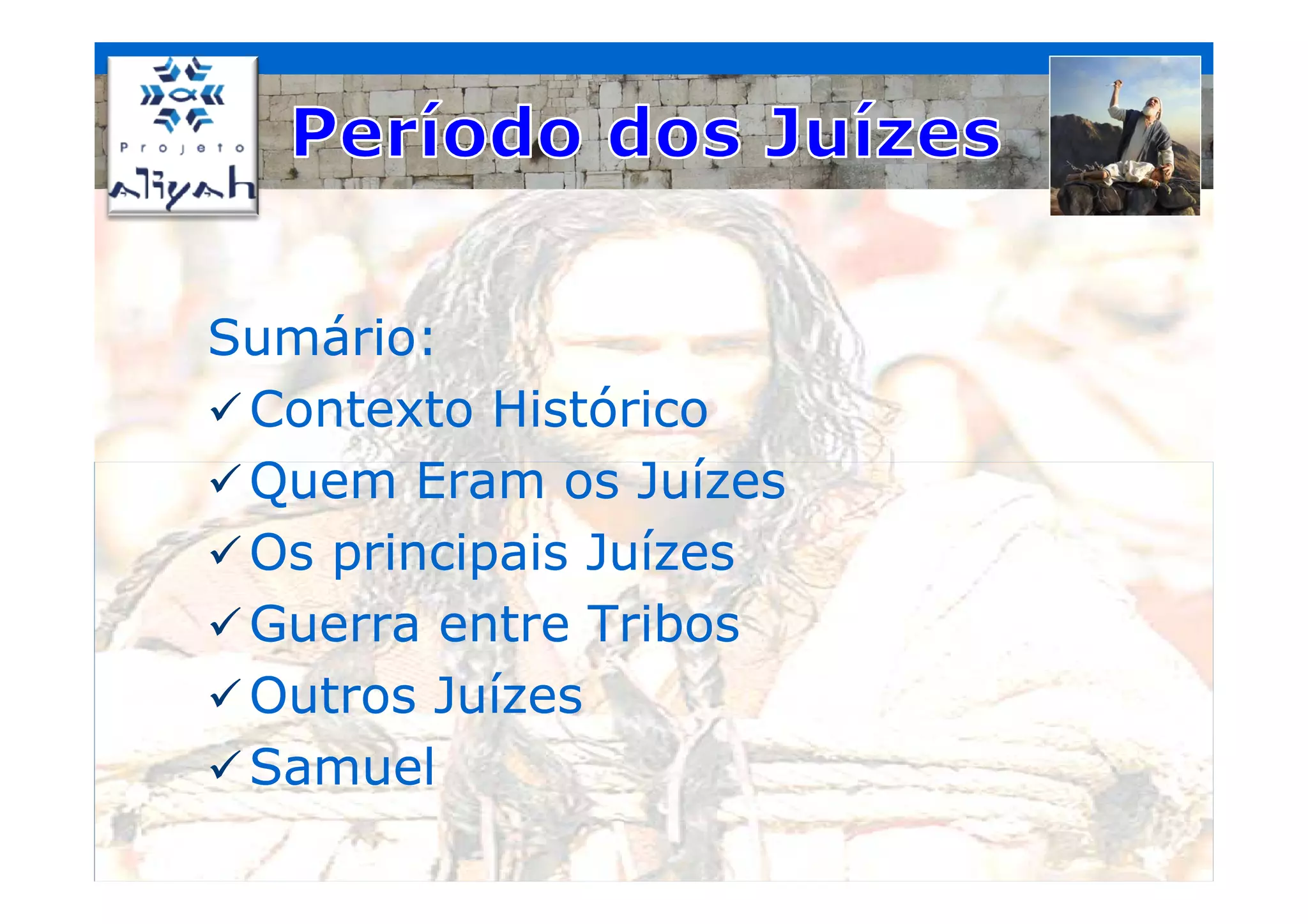 Historia de israel aula 12 e 13 período dos juízes e reino unido | PDF