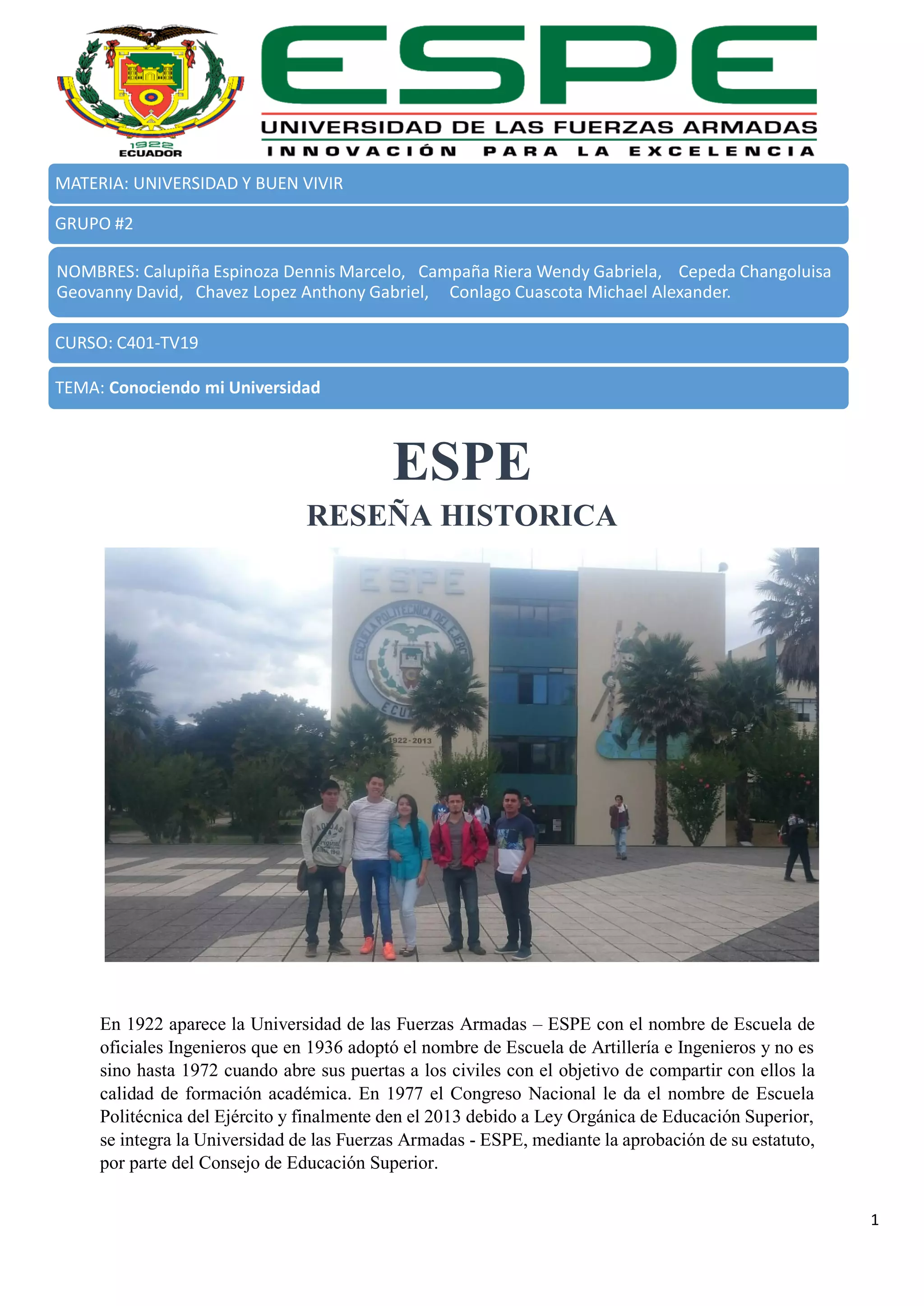 Historia de la espe final | PDF | Professional School | Postgraduate ...