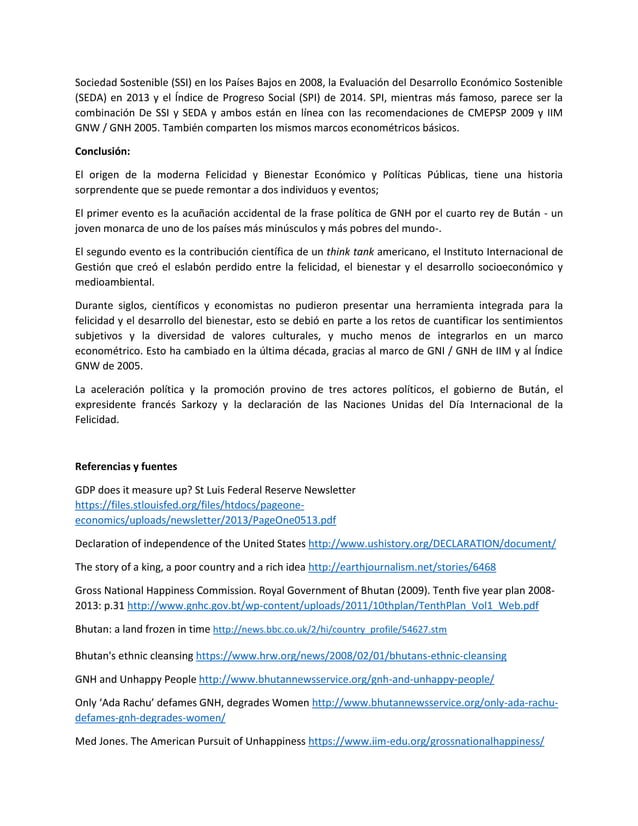 Historia de la felicidad nacional bruta | PDF