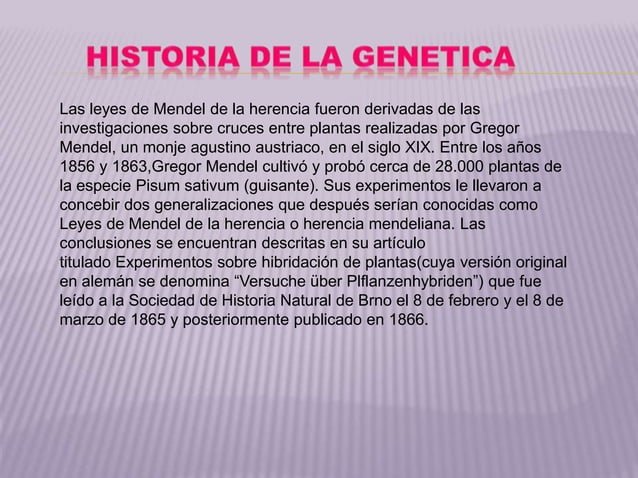 Historia de la genetica | PPT