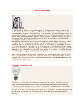 Historia de la lampara | DOCX