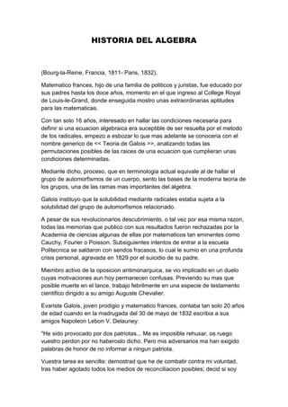 Historia del algebra | DOCX