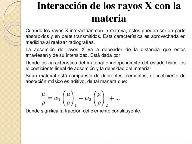 Física de la Radiación: Interacción de rayos X con la materia