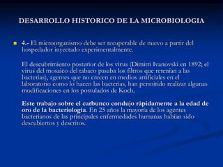 HISTORIA DE LA MICROBIOLOGIA | PPT