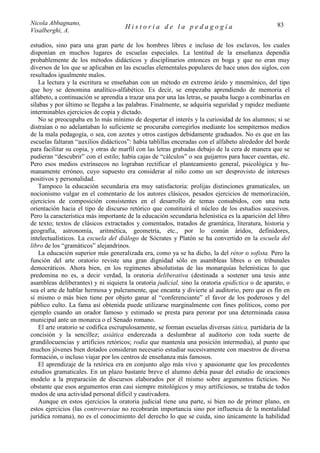 Historia De La Pedagogia (Abbagnano & Visalberghi) | PDF
