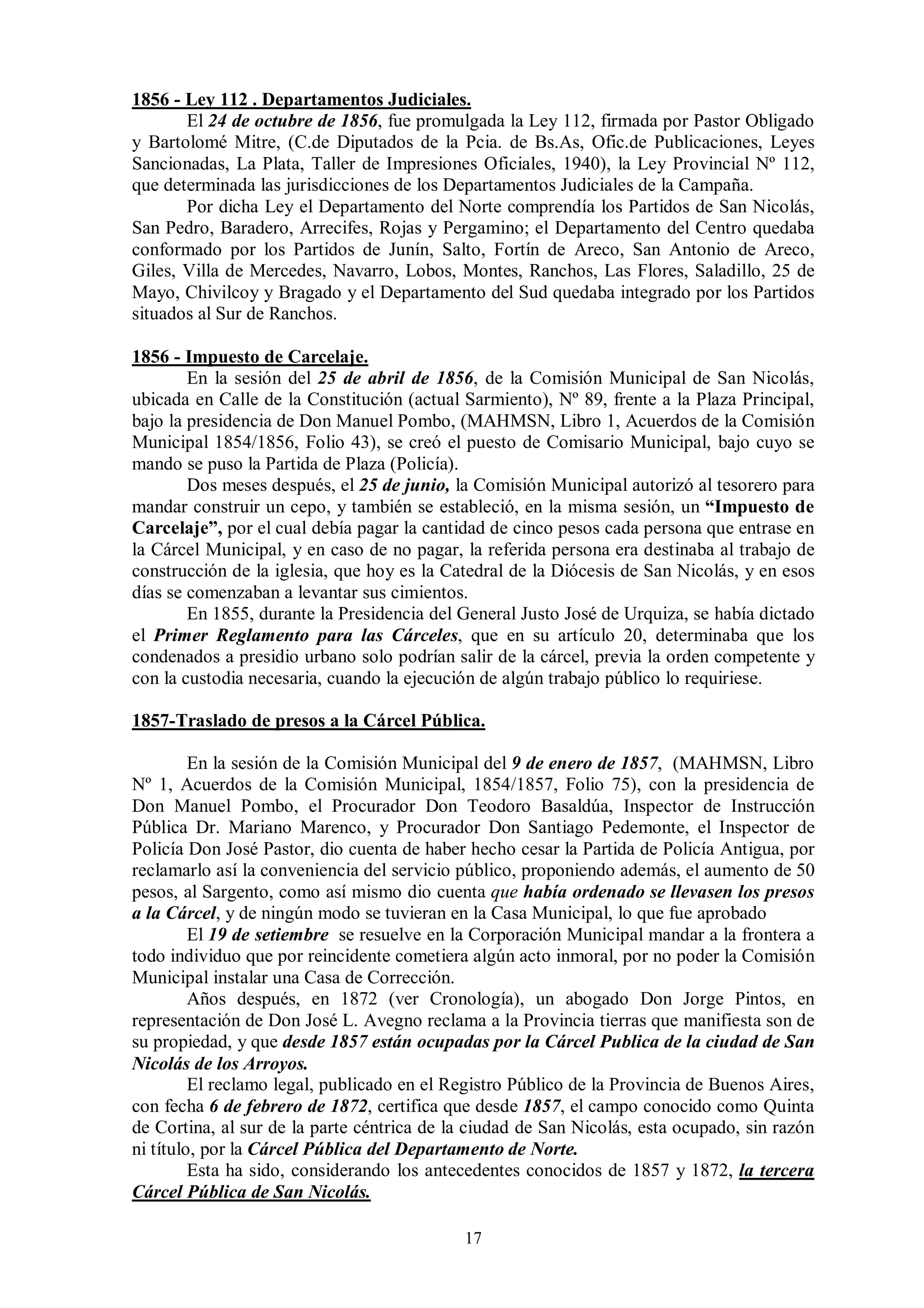 Historia de las Cárceles Nicoleñas Parte 1 | PDF