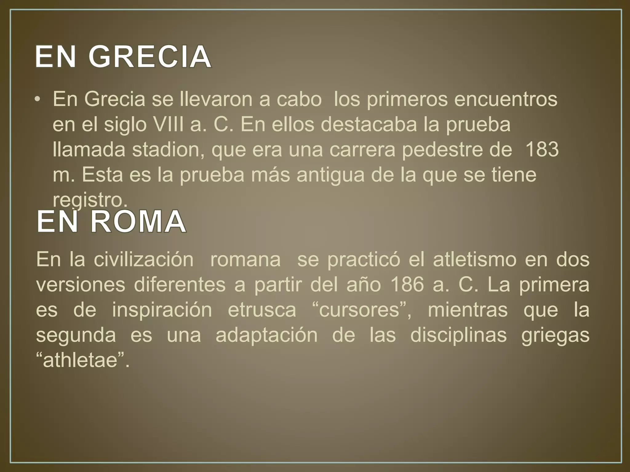 Historia del atletismo | PPTX | Olympic Sports | Sports