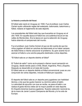 Historia del futsal | PDF