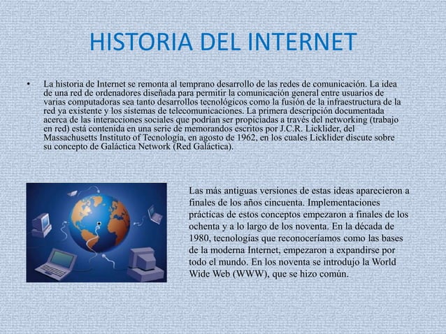 Historia del internet. | PPTX | Internet | Computing