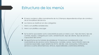 HISTORIA DEL MENU EN LA GASTRONOMIA Y EL MUNDO | PPTX