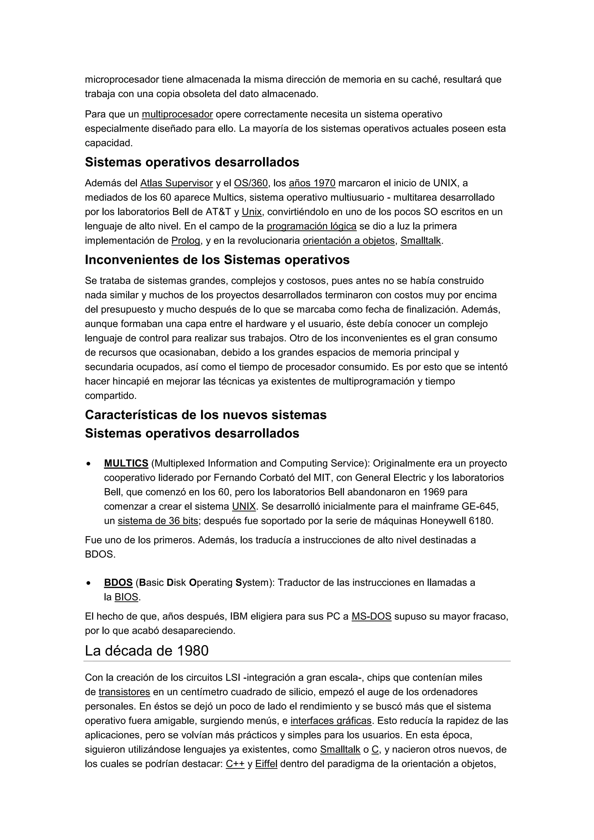 Historia de los sistemas operativos | DOCX