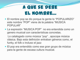 Historia del pop | PPTX