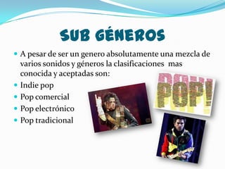 Historia del pop | PPTX