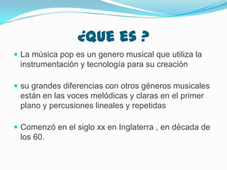 Historia del pop | PPTX