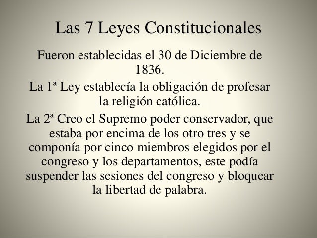 Leyes Constitucionales, 29 De Diciembre De 1836 - prestamos personales ...