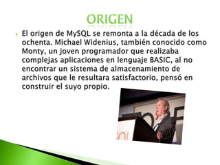 Historia de mysql | PPTX