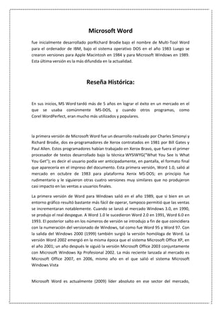 Historia de word | PDF