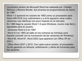 Historia de word | PPTX
