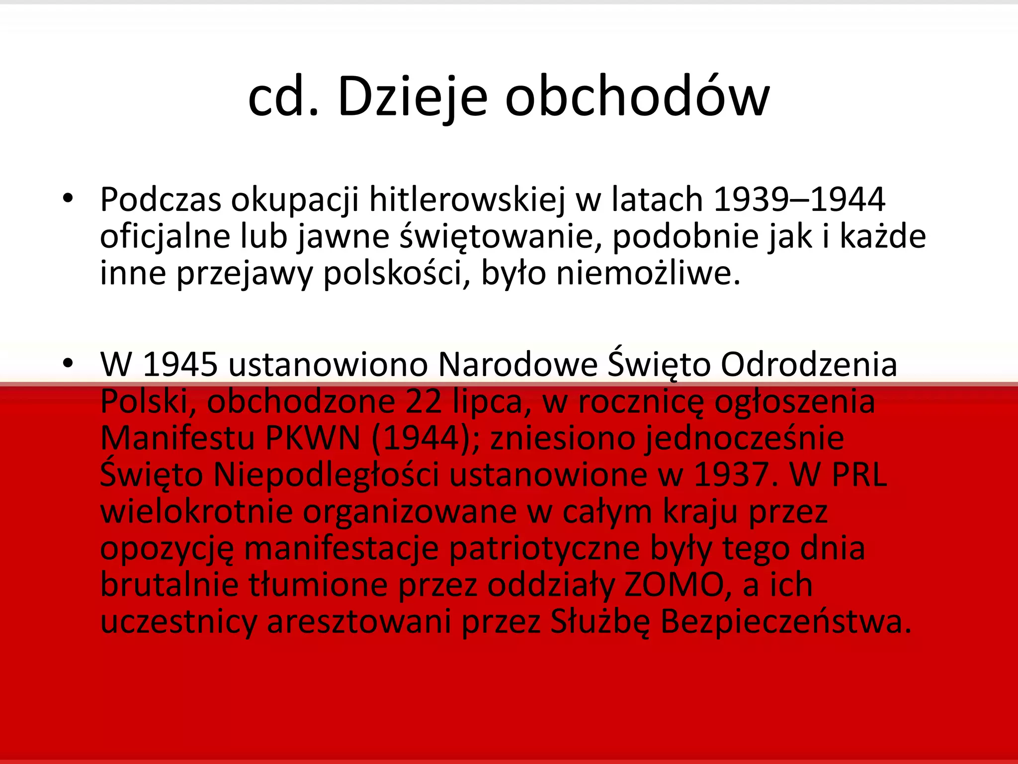 Historia Dnia Niepodległości Polski 1918 Roty i Pierwszej Kadrowej | PPTX