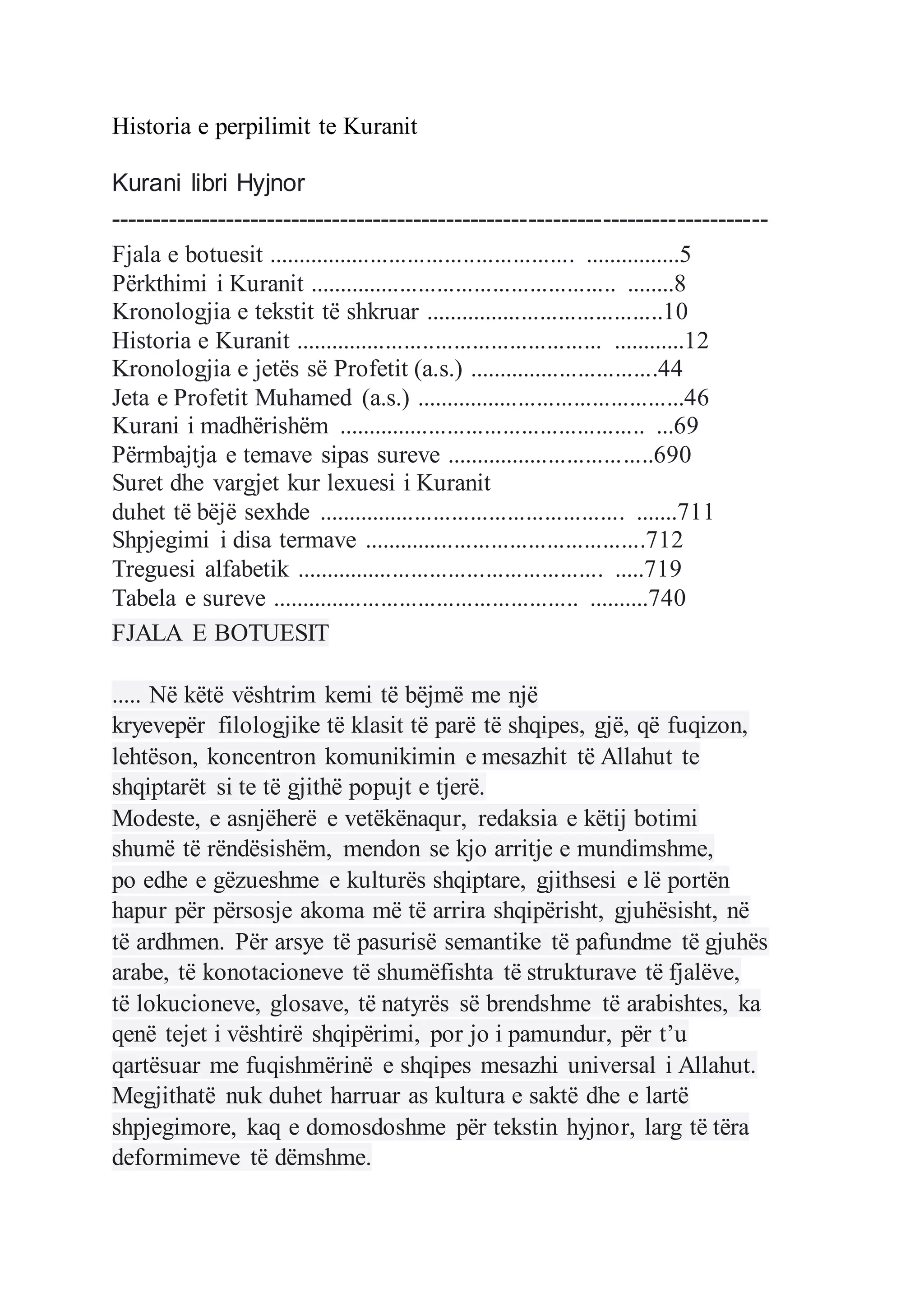 Historia E Perpilimit Te Kuranit Docx