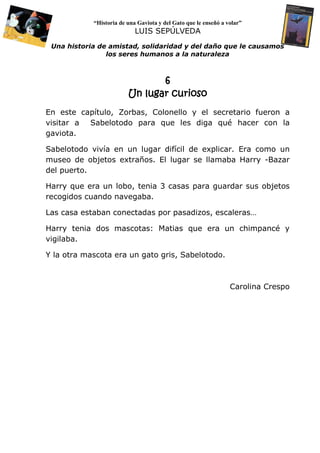 Historia de una Gaviota y del gato que le enseñó a volar | PDF