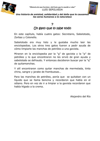 Historia de una Gaviota y del gato que le enseñó a volar | PDF