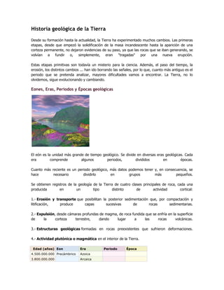 Historia geológica de la tierra | PDF