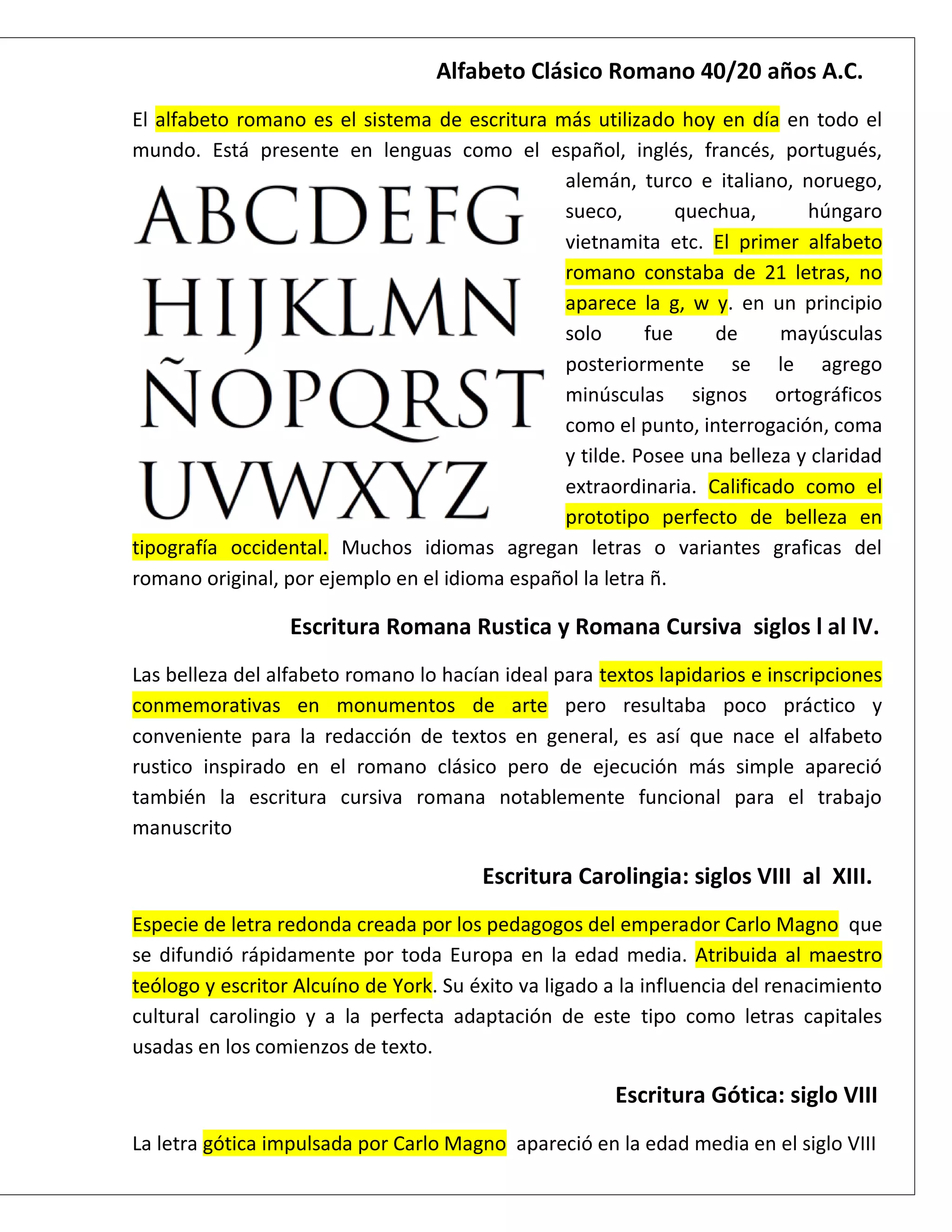Historia gráfica de la letra | PDF