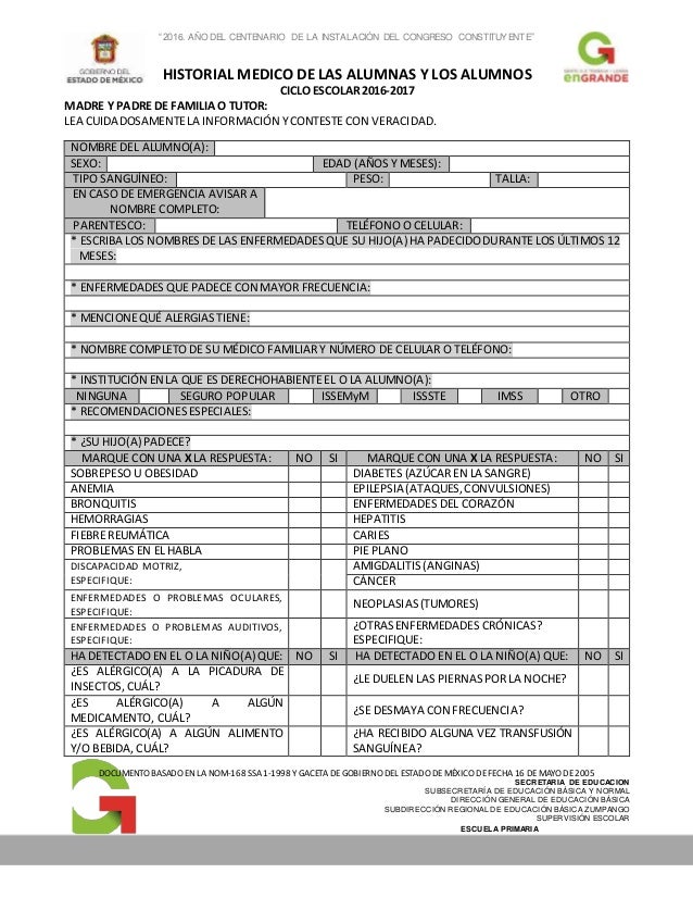 Historial Medico Ejemplo , Cómo hacer Historias Clínica con Ejemplos ...