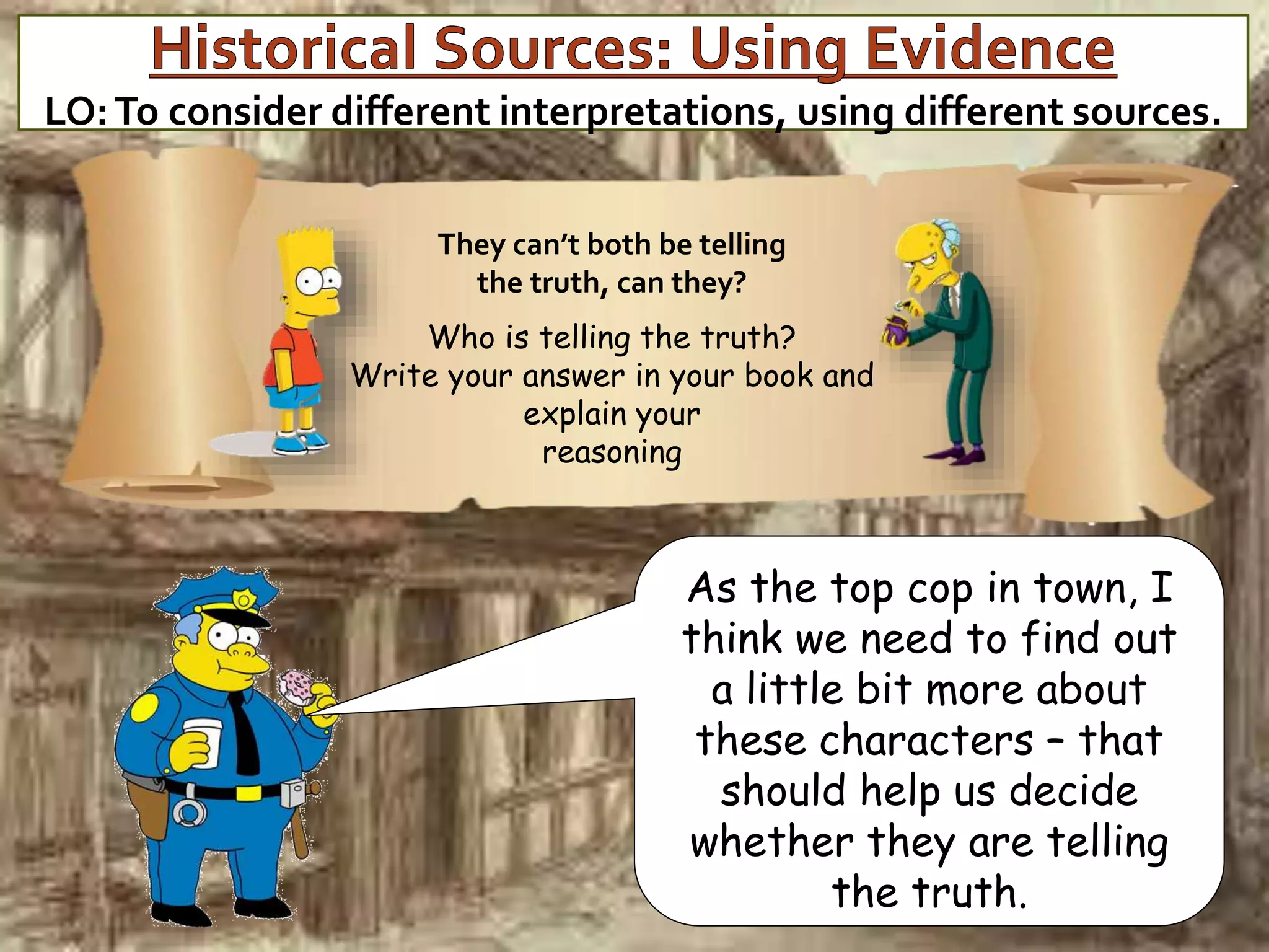 Historical sources intro lesson | PPTX