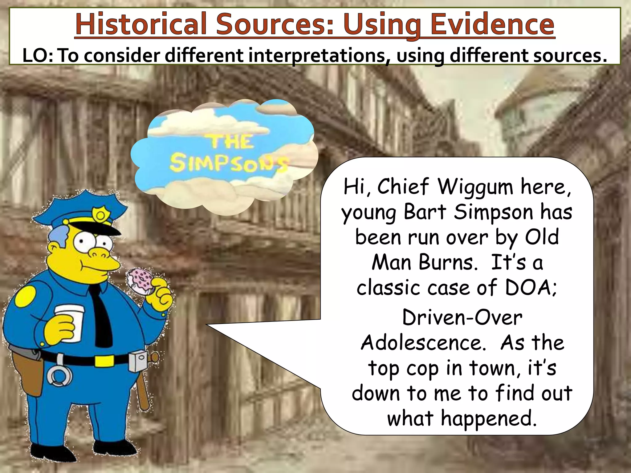 Historical sources intro lesson | PPTX