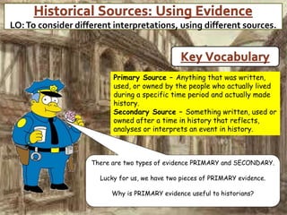 Historical sources intro lesson | PPTX