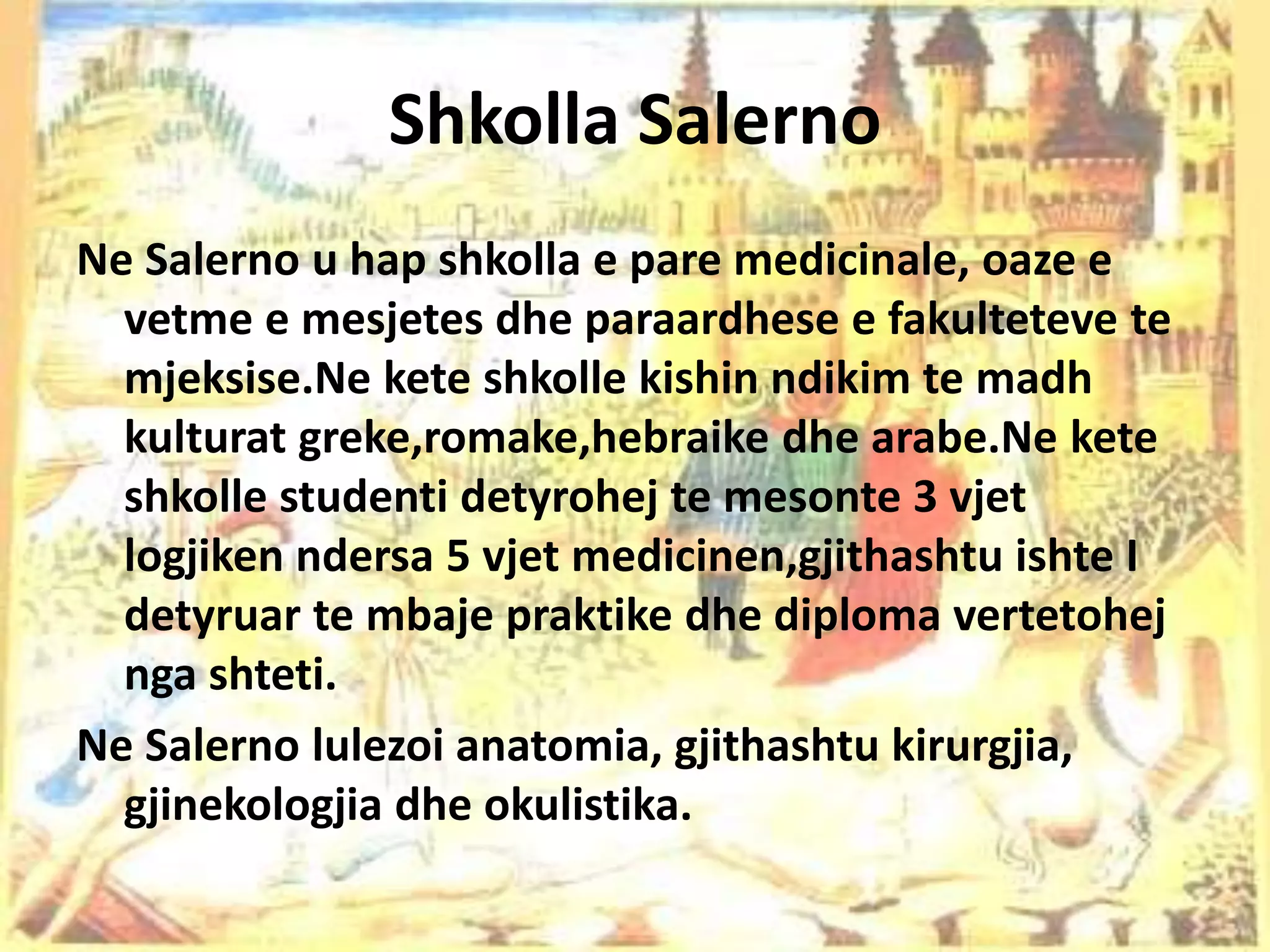 Historia mjekesore ne mesjete | PPT