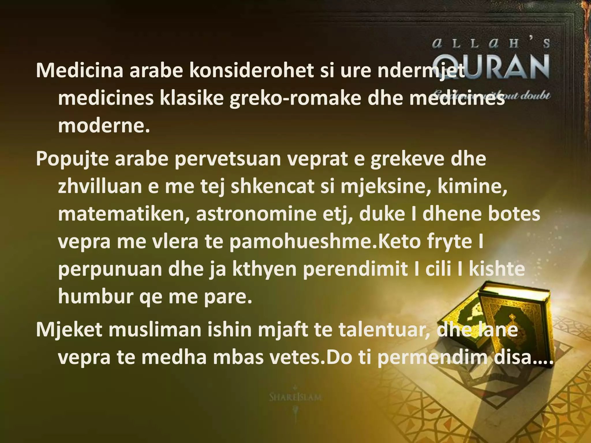 Historia mjekesore ne mesjete | PPT