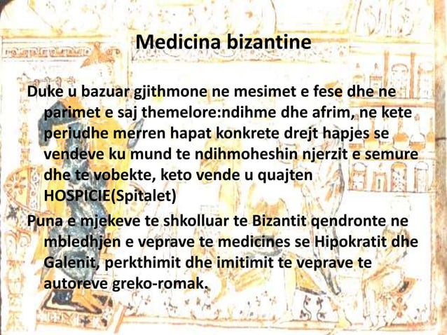 Historia mjekesore ne mesjete | PPT