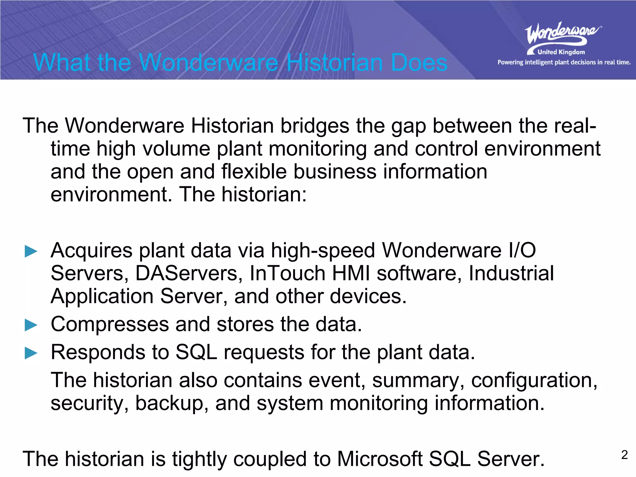 Wonderware Data Historian | PDF