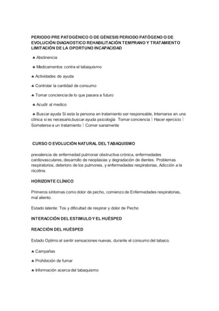 Historia natural del tabaquismo | DOCX