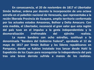 HISTORIA DE LA OCTAVA ESTRELLA EN LA BANDERA DE VENEZUELA ppt | PDF