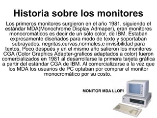 Historia sobre los monitores | PPT