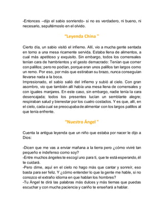 Historias para reflexionar aprenderás una gran leccion | DOCX