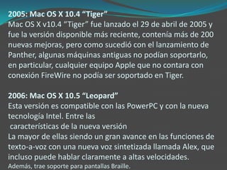 Historia y evolución del sistema operativo mac os | PPTX