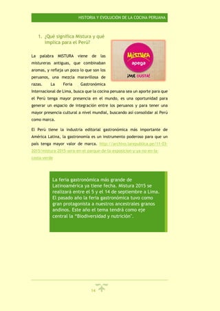 Historia y evolucion de la cocina peruana | PDF