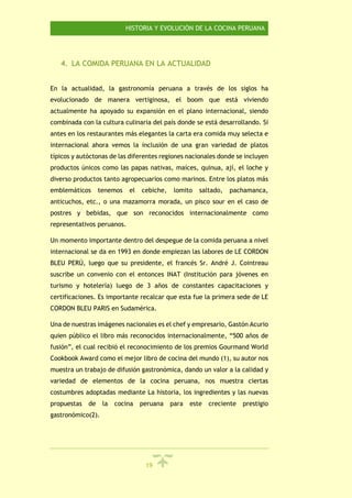 Historia y evolucion de la cocina peruana | PDF