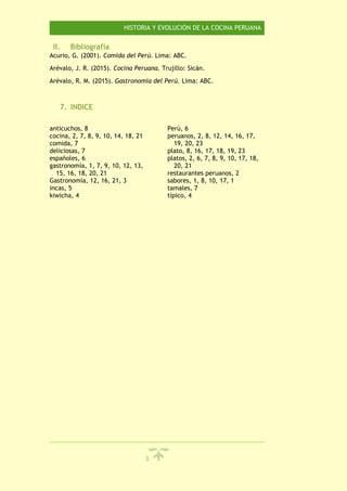 Historia y evolucion de la cocina peruana | PDF