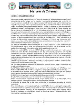 Historia y evolucion del internet final | DOCX