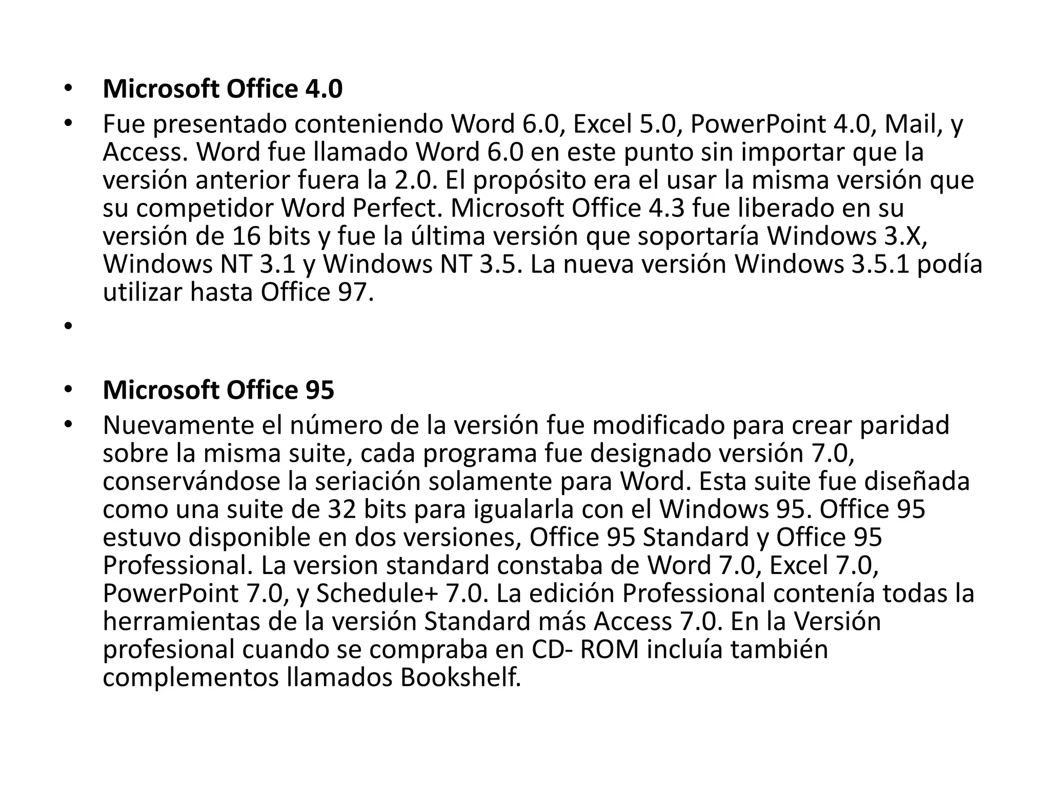 Historia y evolucion de microsoft office | PPTX