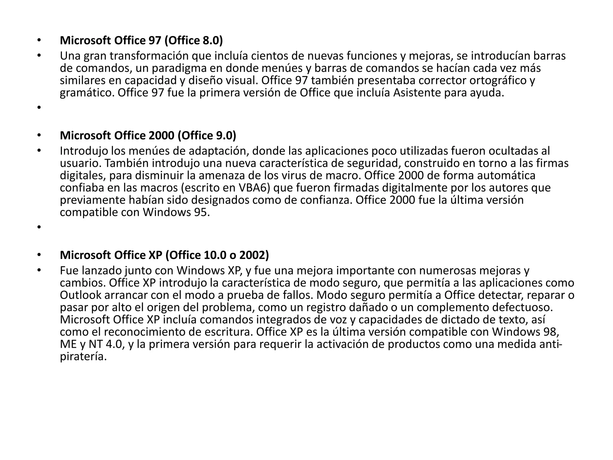 Historia y evolucion de microsoft office | PPTX