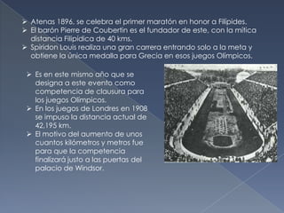 Historia y orígenes del maratón presentacion | PPTX